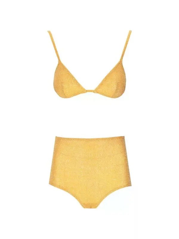 LAURA URBINATI Metallic-effect Triangle Bra - Yellow