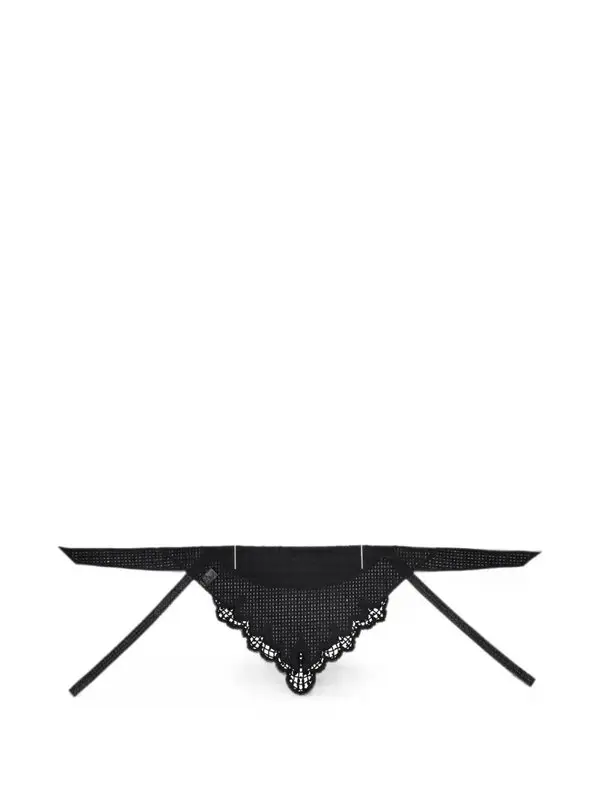 CA4LA Embroidered Crochet Trim Headscarf
