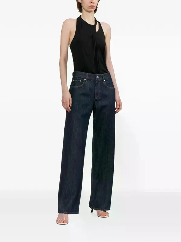 Helmut Lang Seam-detail Logo-patch Jeans