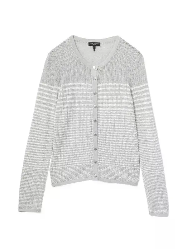 Rag & Bone Striped Pointelle-knit Cardigan