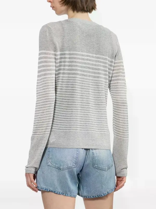 Rag & Bone Striped Pointelle-knit Cardigan