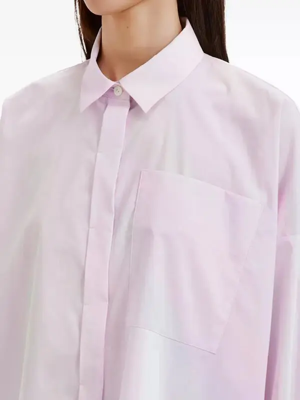 ENFOLD Stepped-hem Patch-pocket Shirt