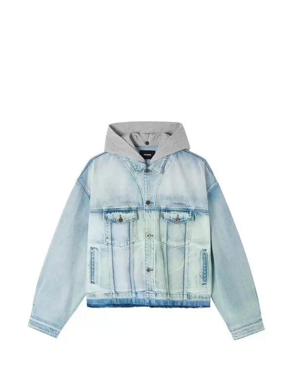 We11Done Hooded Raw-hem Denim Jacket