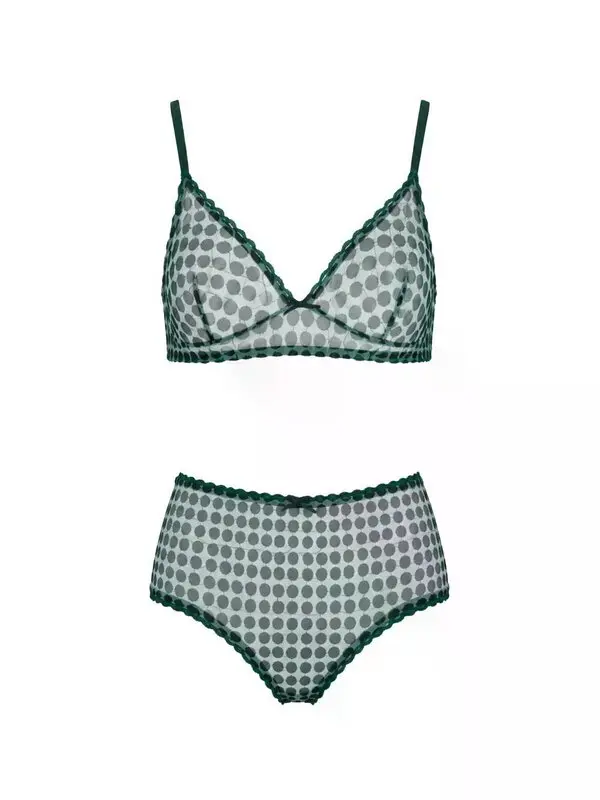 LAURA URBINATI Polka-dot Tulle Briefs - Green
