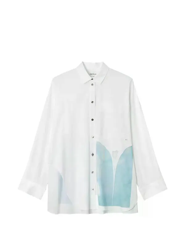 ENFOLD Graphic-print Button-down Shirt