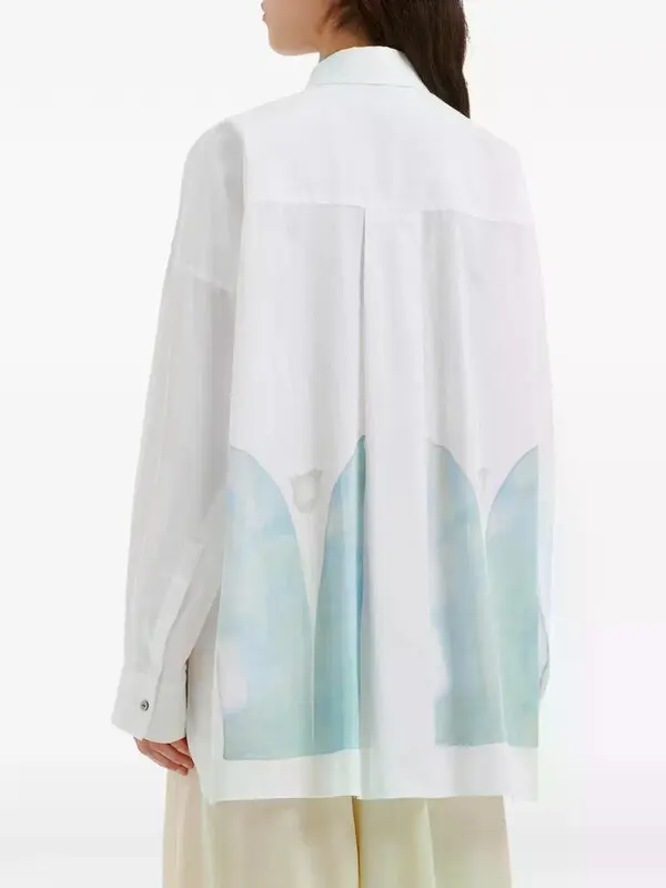 ENFOLD Graphic-print Button-down Shirt
