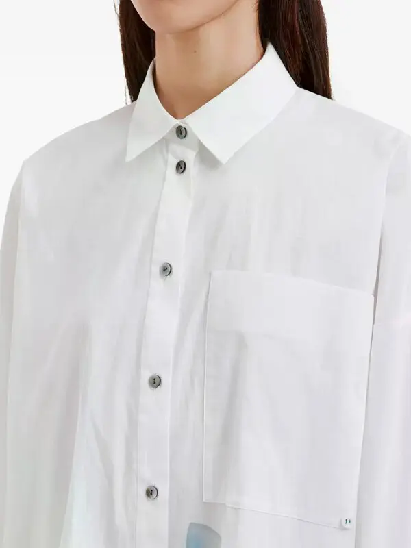 ENFOLD Graphic-print Button-down Shirt