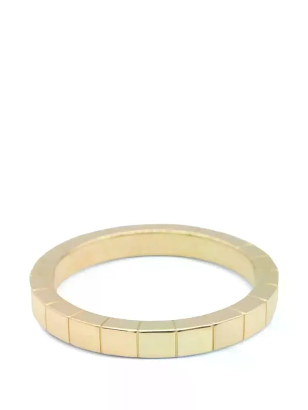 Cartier 18k Yellow Engraved Logo Band Ring - Gold