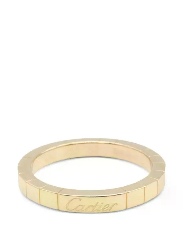 Cartier 18k Yellow Engraved Logo Band Ring