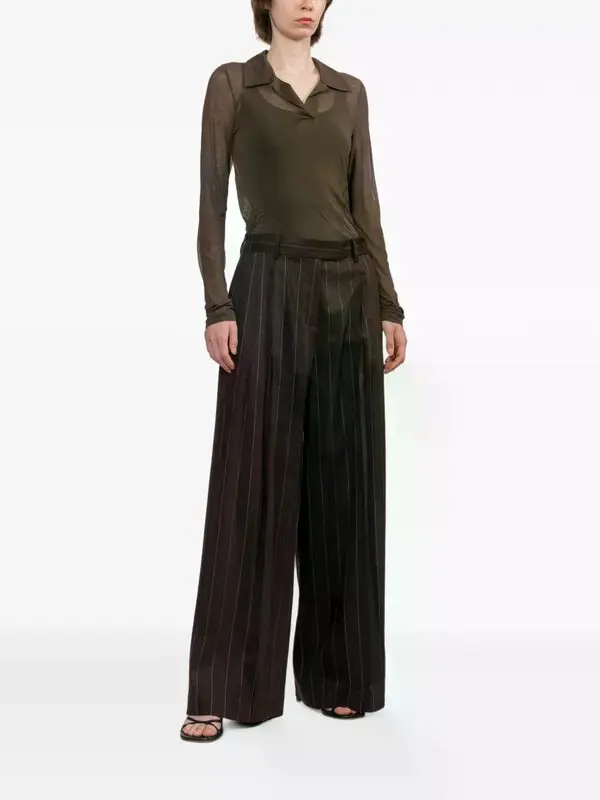 Helmut Lang Pinstripe-pattern Wide-leg Trousers
