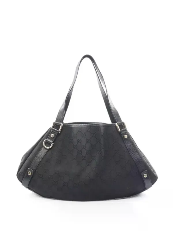 Gucci 2000s Abby Gg Canvas Tote Bag - Black