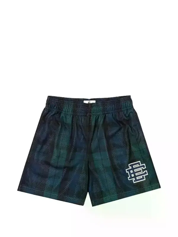ERIC EMANUEL Plaid Mesh Shorts - Blue