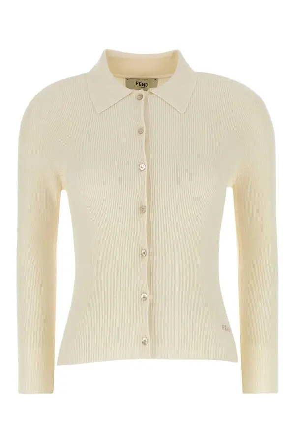 Fendi Cream Stretch Wool Blend Shirt - Yellow