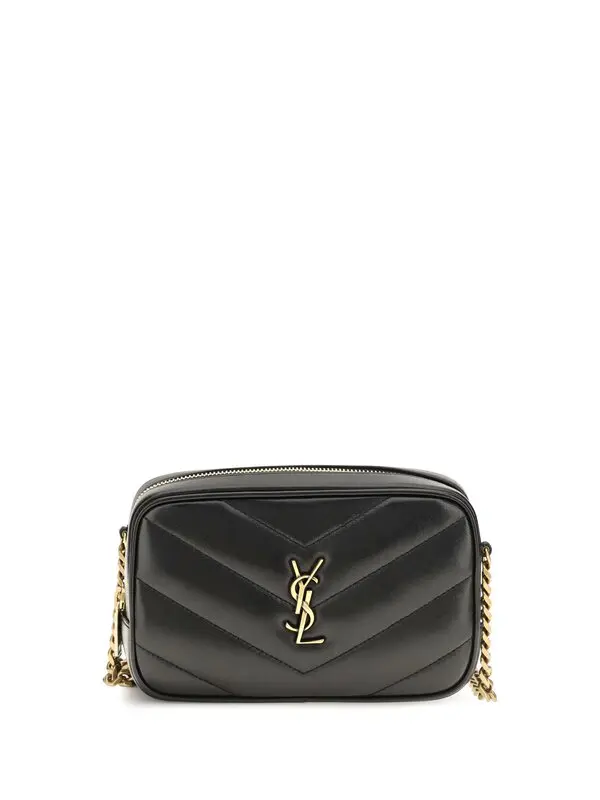 Saint Laurent Lambskin Camera Bag With Chain Strap - Black