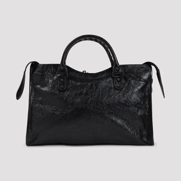 Balenciaga Le City M Bag In Crinkled Leather