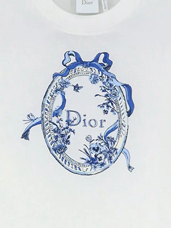 Dior Dioriviera Cotton T-shirt With Toile De Jouy Floral Garden Print - Multicolor