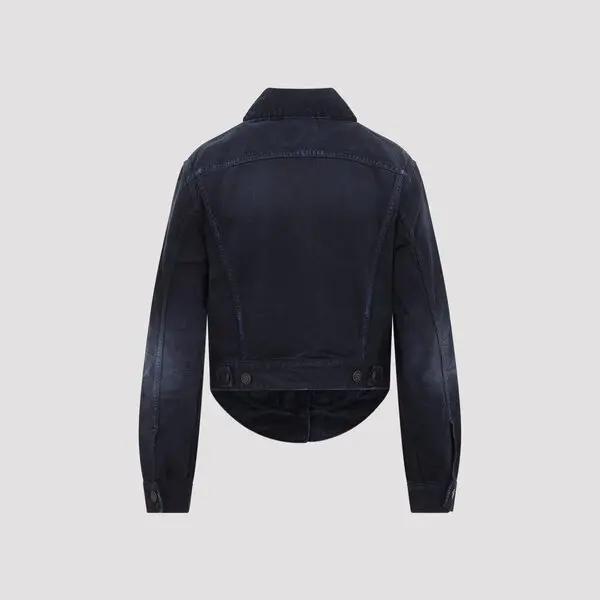 Balenciaga Curved Waistband Denim Trucker Jacket