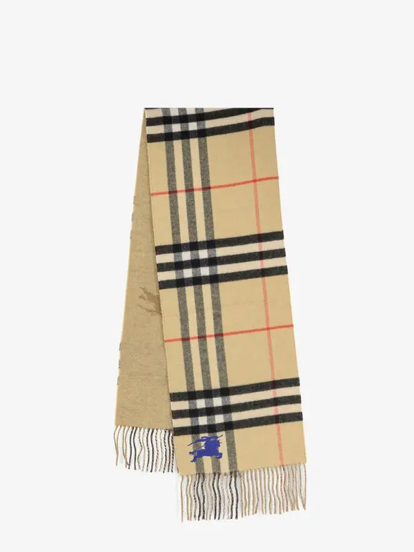 Burberry Cashmere Scarf With Check Motif - Multicolor