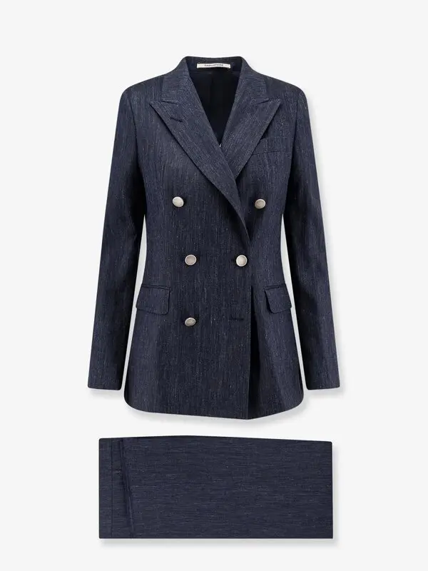 Tagliatore Parigi Melange Linen And Viscose Suit
