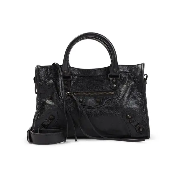 Balenciaga Le City S Bag Crinkled Leather - Black