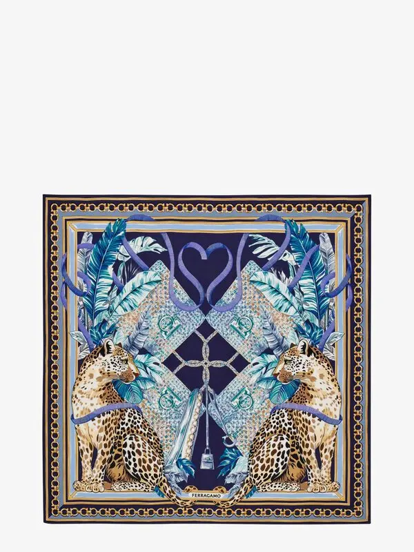FERRAGAMO Felindra Silk Foulard - Blue