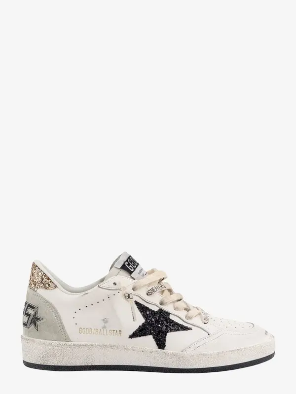 GOLDEN GOOSE Leather Ball Star Sneakers With Logo Detail - Multicolor