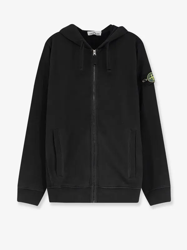 Stone Island Cotton Sweatshirt With Side Logo Patch