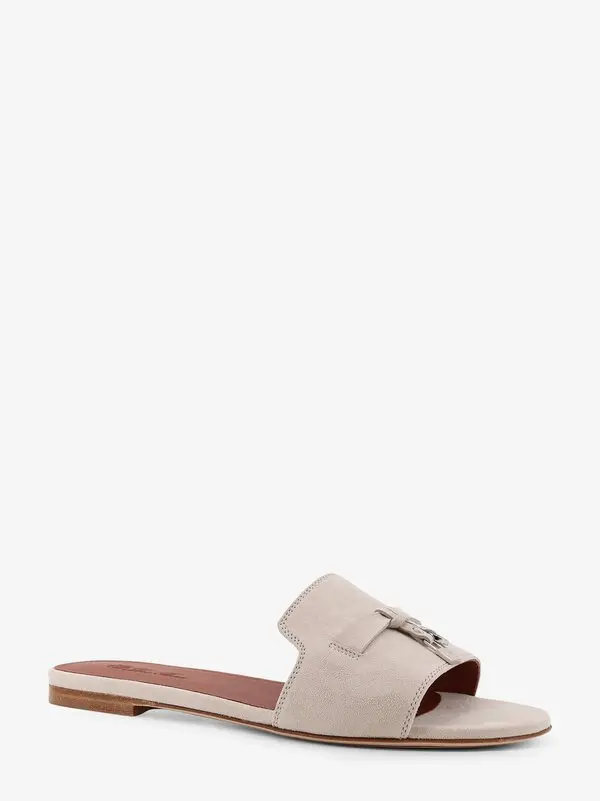 Loro Piana Flat Suede Sandals With Iconic Charms - Multicolor
