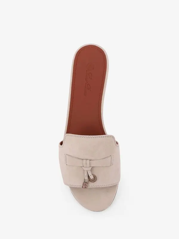 Loro Piana Flat Suede Sandals With Iconic Charms - Multicolor