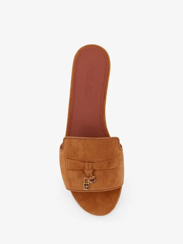 Loro Piana Summer Charms Flat Suede Sandals - Multicolor