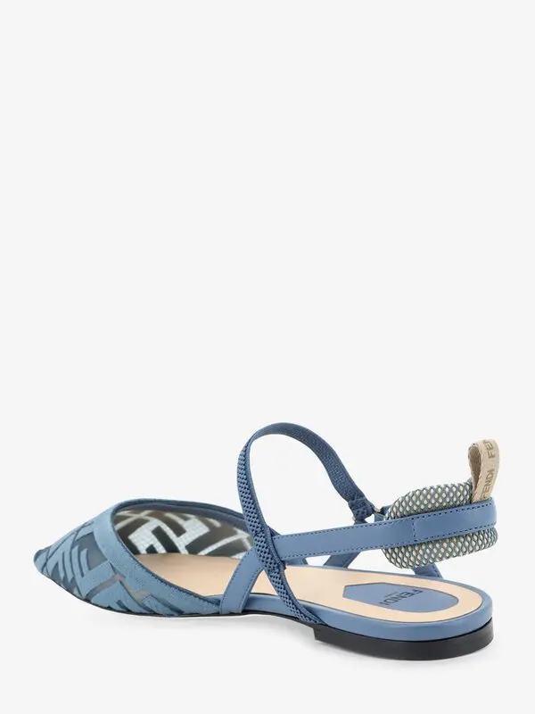 Fendi Colibrã¬ Lite Flat Mesh Slingback With Ff Embroidery