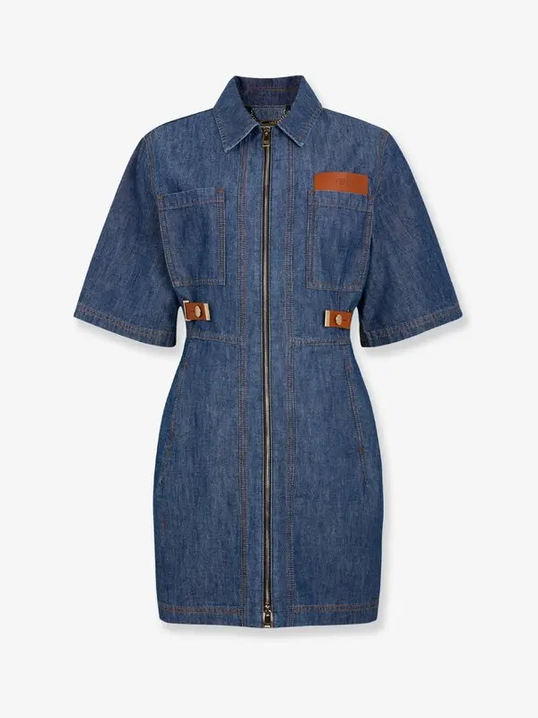 Fendi Chambray Denim Chemisier Dress