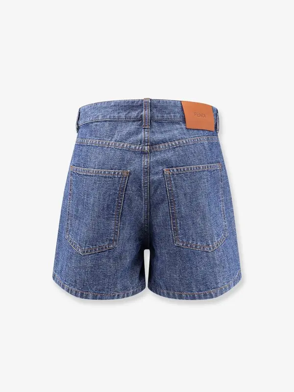 Fendi Chambray Denim Shorts - Blue