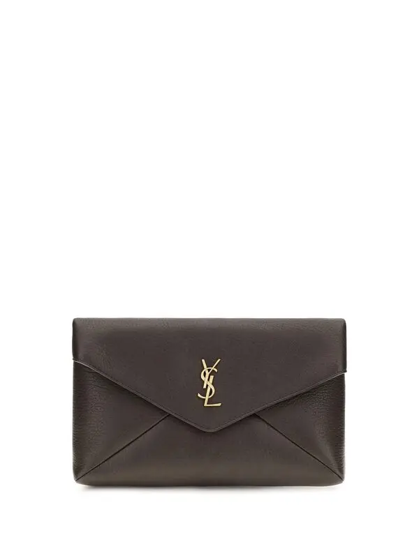 Saint Laurent Monogram Pouch - Brown