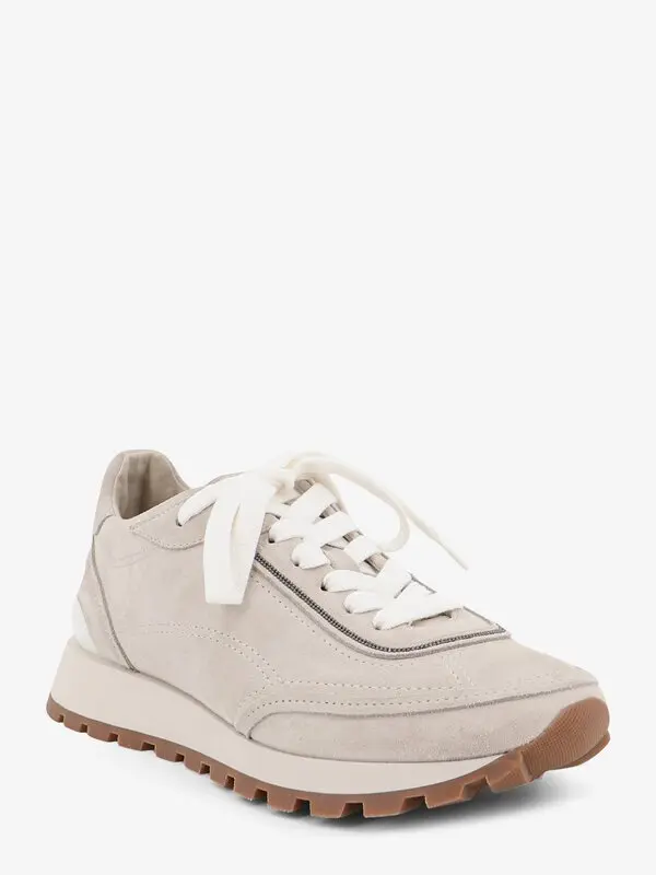 Brunello Cucinelli Suede Low-top Sneakers With Monili Embellishment