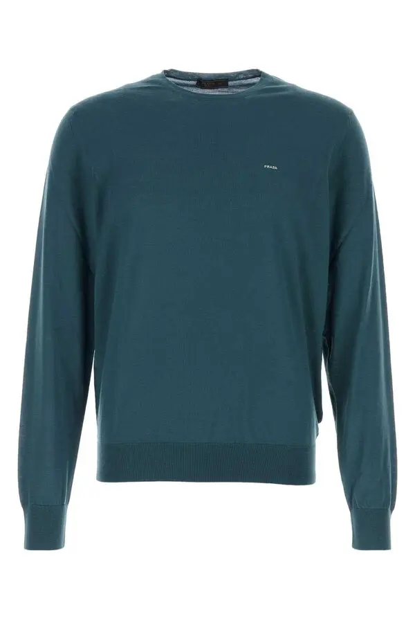 Prada Teal Green Wool Sweater - Blue