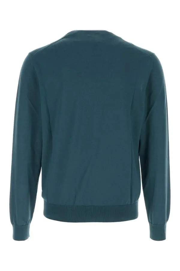 Prada Teal Green Wool Sweater - Blue