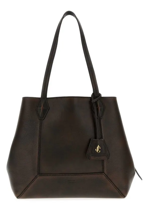 JIMMY CHOO Dark Leather Shopping Bag - Brown