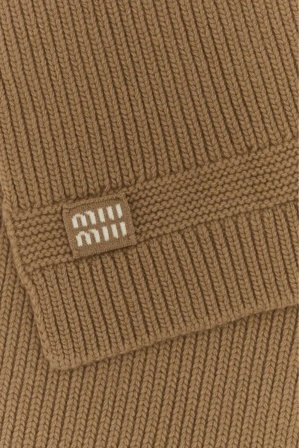 Miu Miu Camel Wool Blend Scarf
