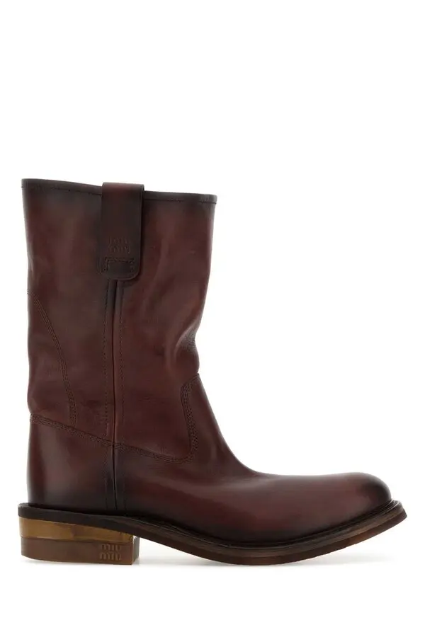 Miu Miu Leather Knee-high Boots - Brown