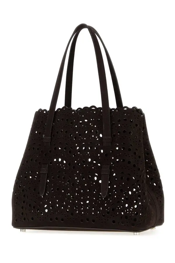 Alaïa Mina 25 Suede Handbag - Brown
