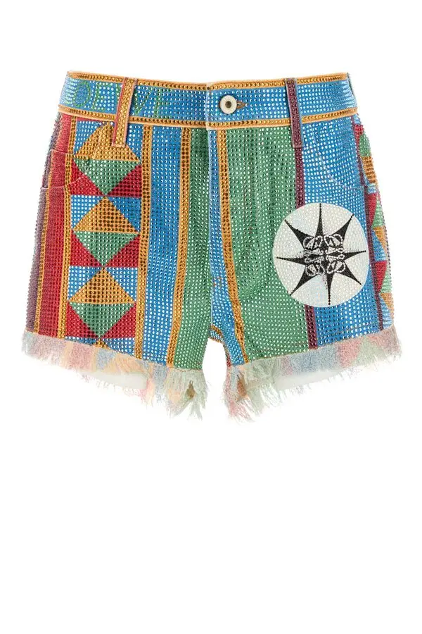 Loewe Embellished Denim Shorts - Multicolor