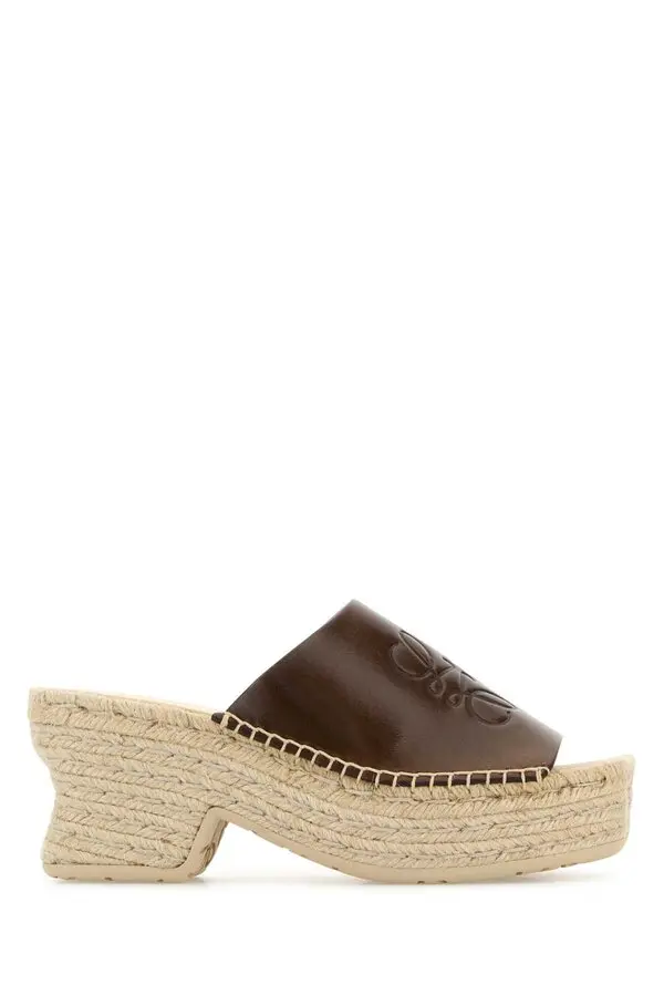 Loewe Wedge Espadrille Mules - Brown