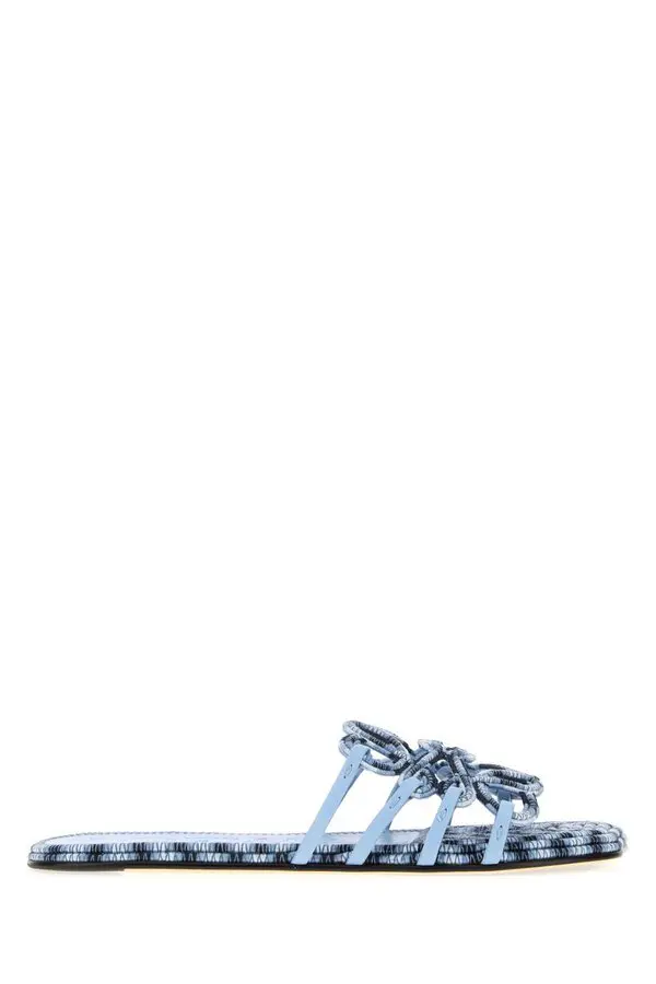 Loewe Petal Anagram Slippers - Blue