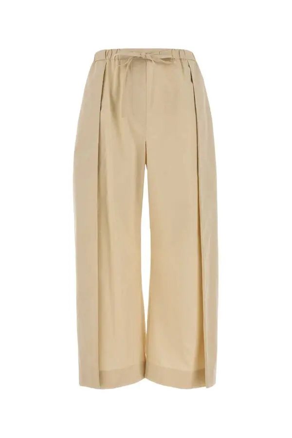 Loewe Beige Poplin Wide Leg Pants - Brown