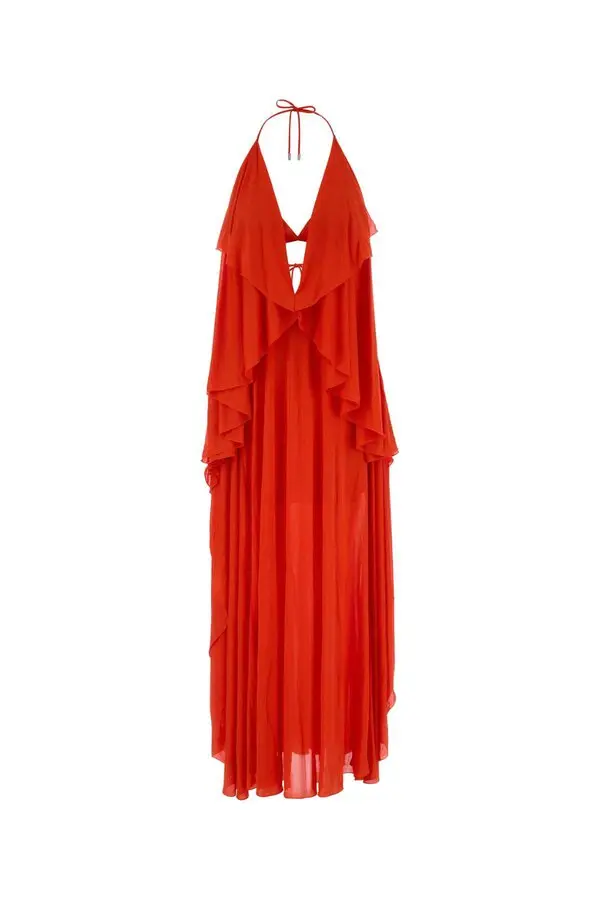 Loewe Crepe Maxi Dress - Orange