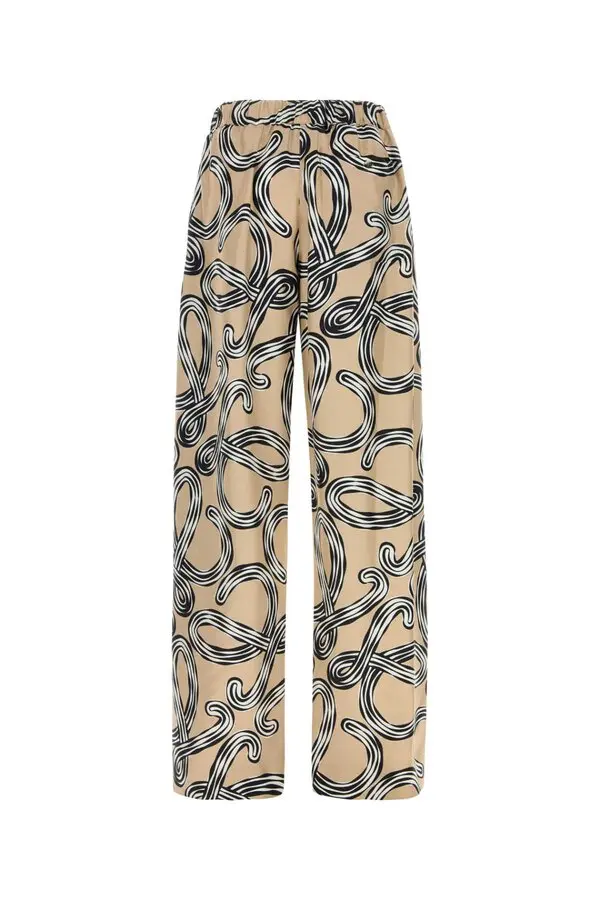 Loewe Printed Silk Wide Leg Trousers