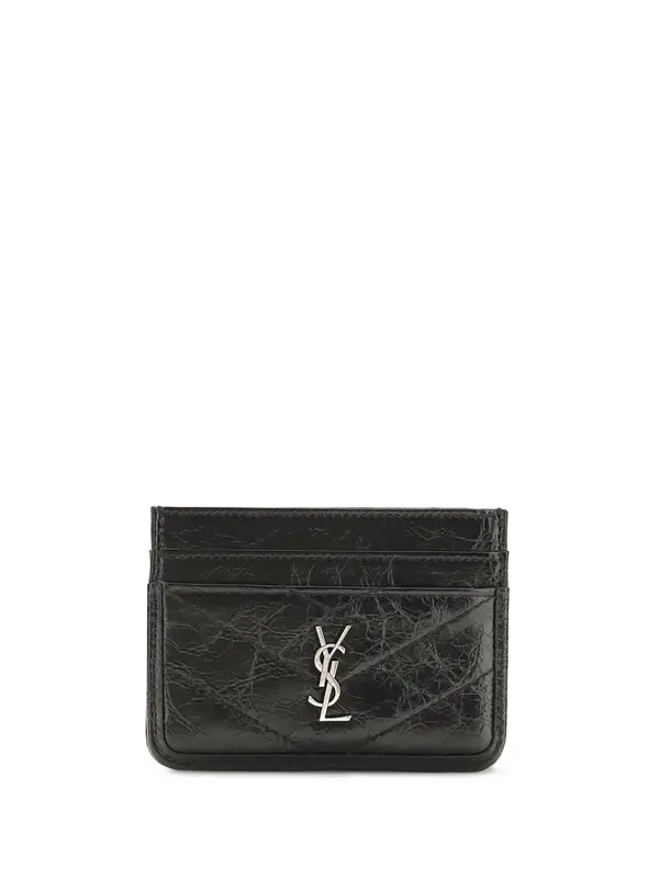 Saint Laurent Niki Vintage Leather Card Holder - Black