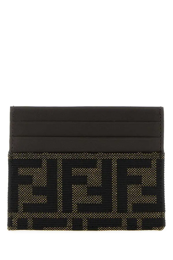 Fendi Jacquard Ff Card Holder - Brown
