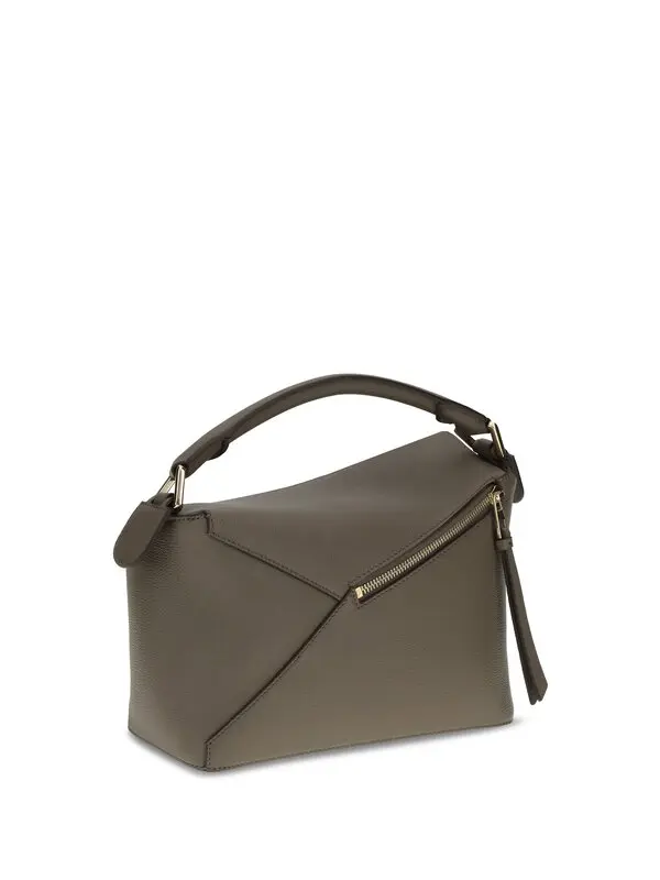 Loewe Puzzle Small Grained Leather Handbag - Gray